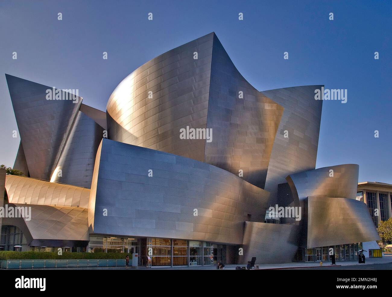 Walt Disney Concert Hall, designed by Frank Gehry, at sunset, Los ...