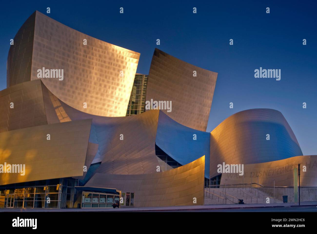 Walt Disney Concert Hall, designed by Frank Gehry, at sunrise, Los ...