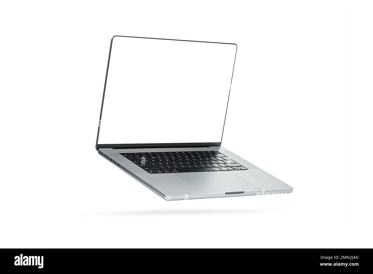 Gray laptop isolated on white background Stock Photo - Alamy