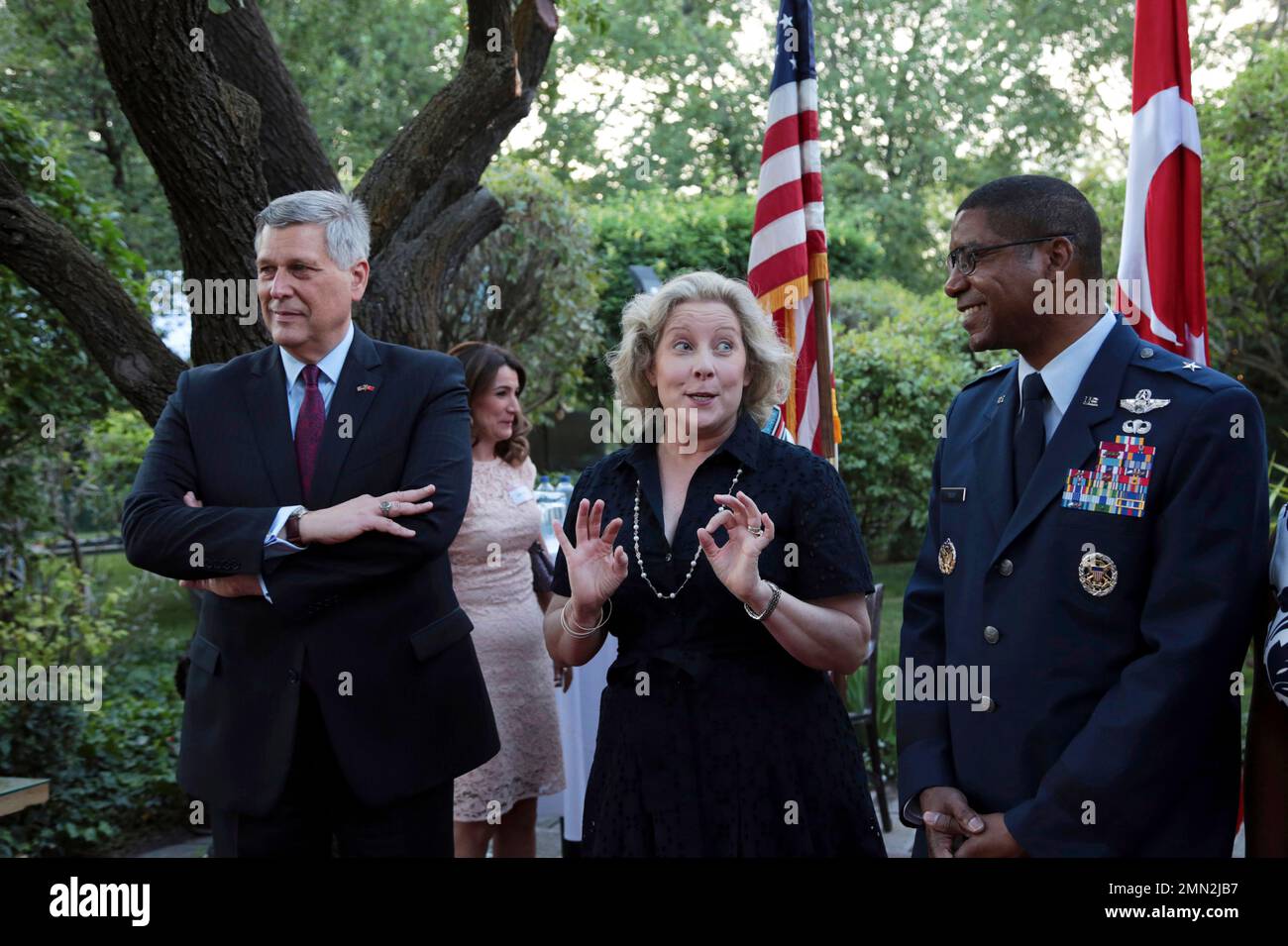 U. S. Embassy Chargé d'Affaires Philip Kosnett, his wife Alison Kosnett ...