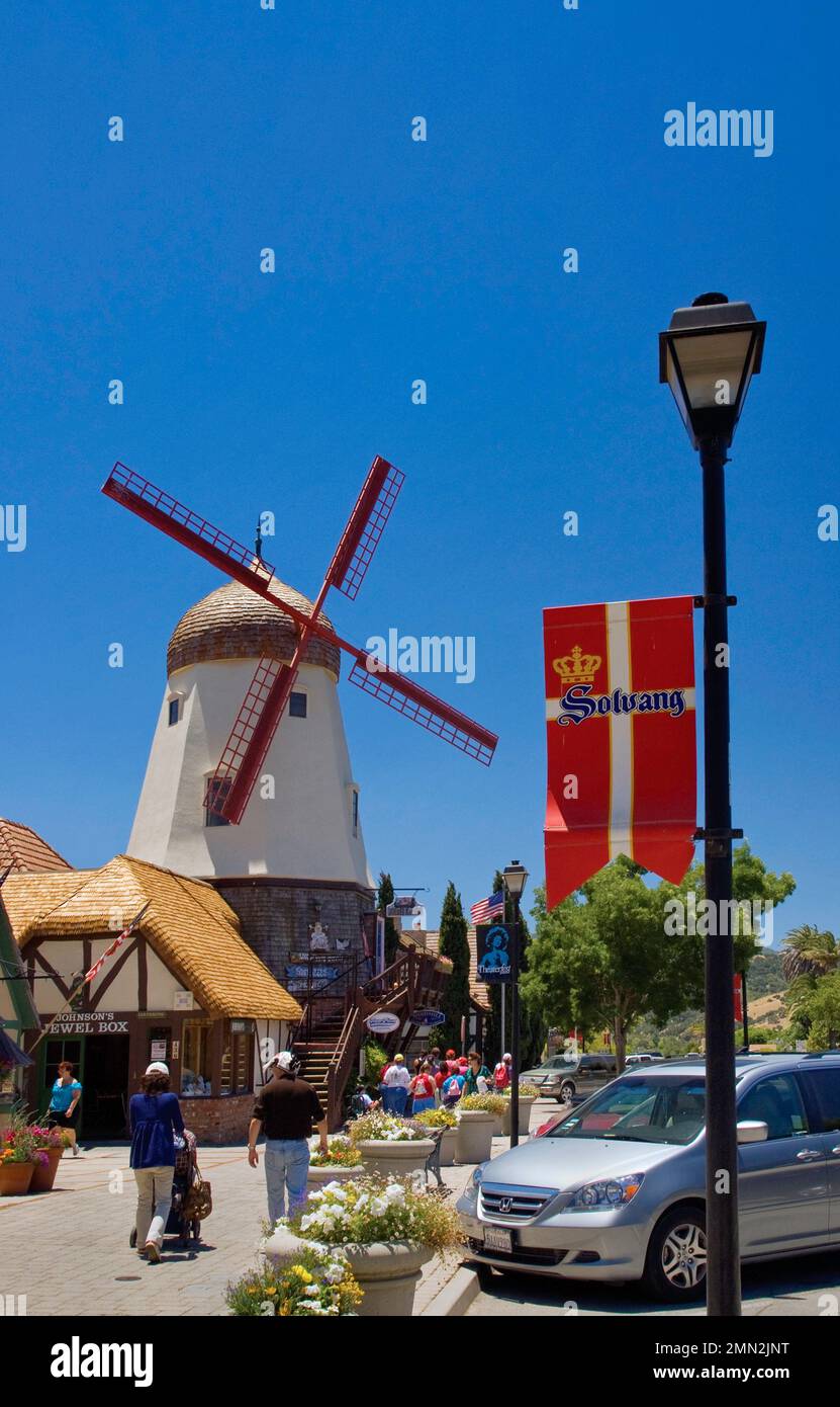 Windmill imitation at Alisol Road in Danish Village at Solvang ...