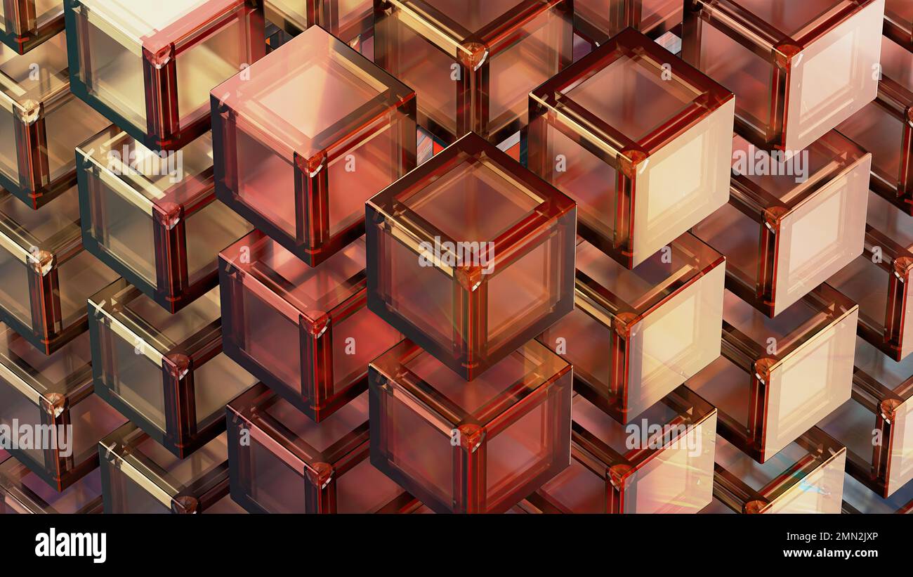 Abstract, dramatic, passionate, luxurious, modern 3D rendering of a collection of red, orange ...