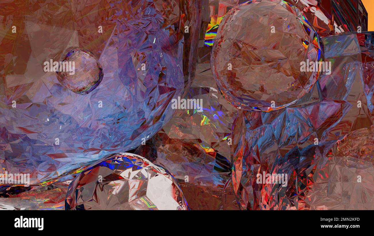 red, orange, glassy fused meta ball sphere abstract, dramatic ...