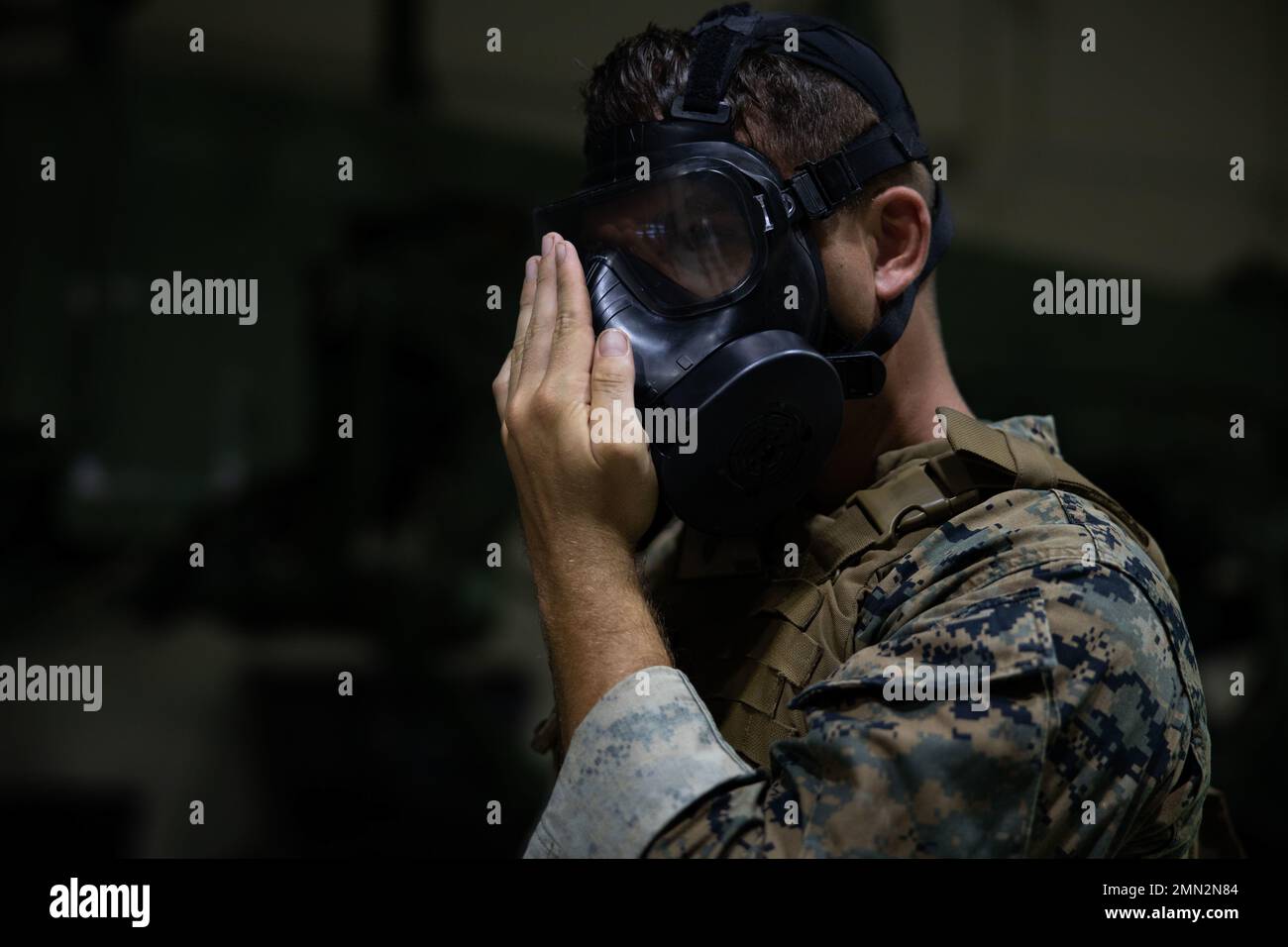 A U.S. Marine with Marine Wing Support Squadron (MWSS) 172 ...
