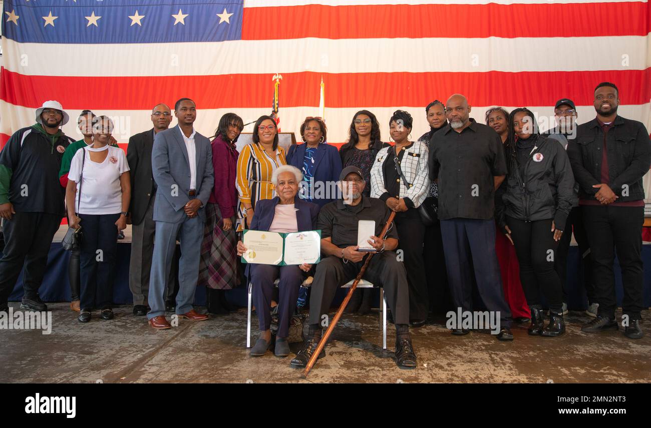 Spc. Tarik Seaberry's grandparents, Sheila and Lorenzo Seaberry, with ...
