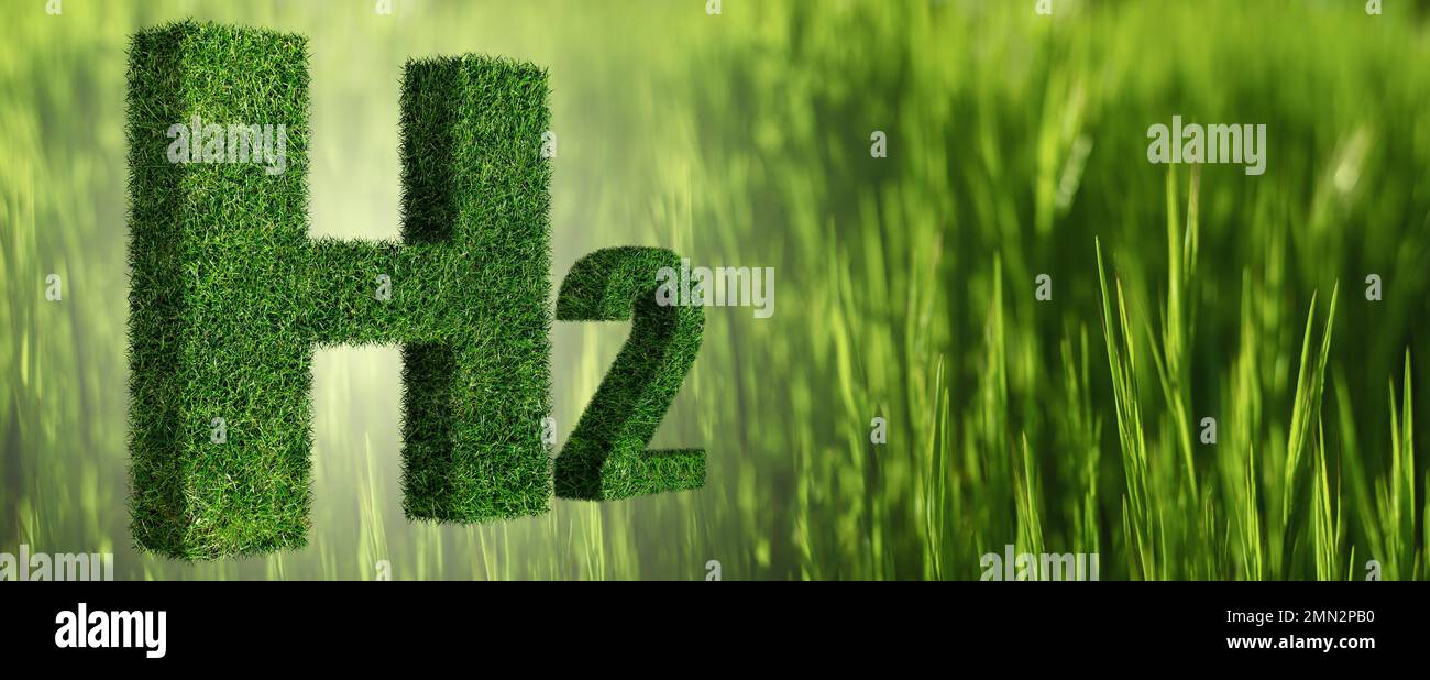 Formula of Hydrogen H2 from grass on a green background Stock Photo - Alamy