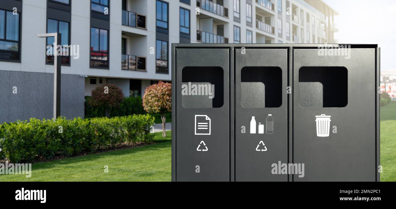 Bin for separate collection of garbage Stock Photo - Alamy