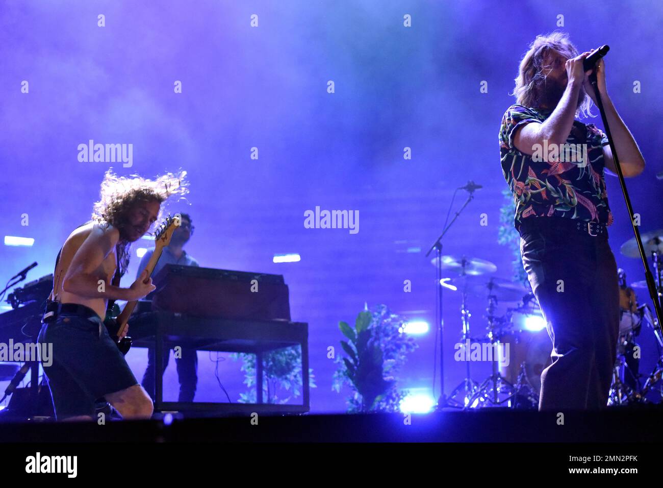 Zach Irons (left) and Aaron Bruno of AWOLNATION perform during the WKQX ...