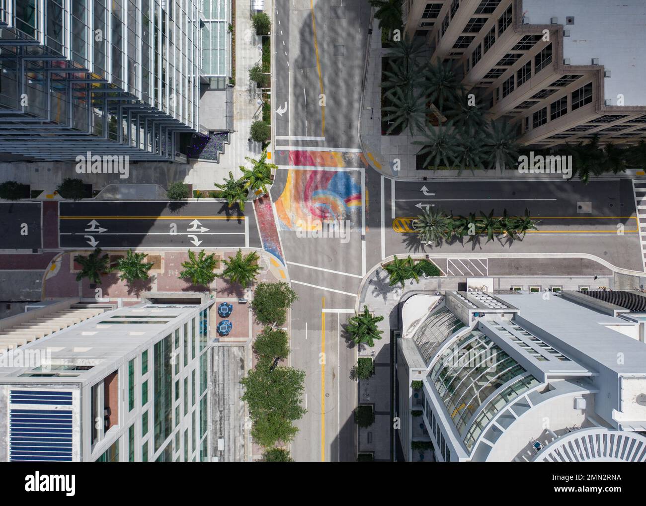 Aerial photo of City Cross Colours Stock Photo - Alamy