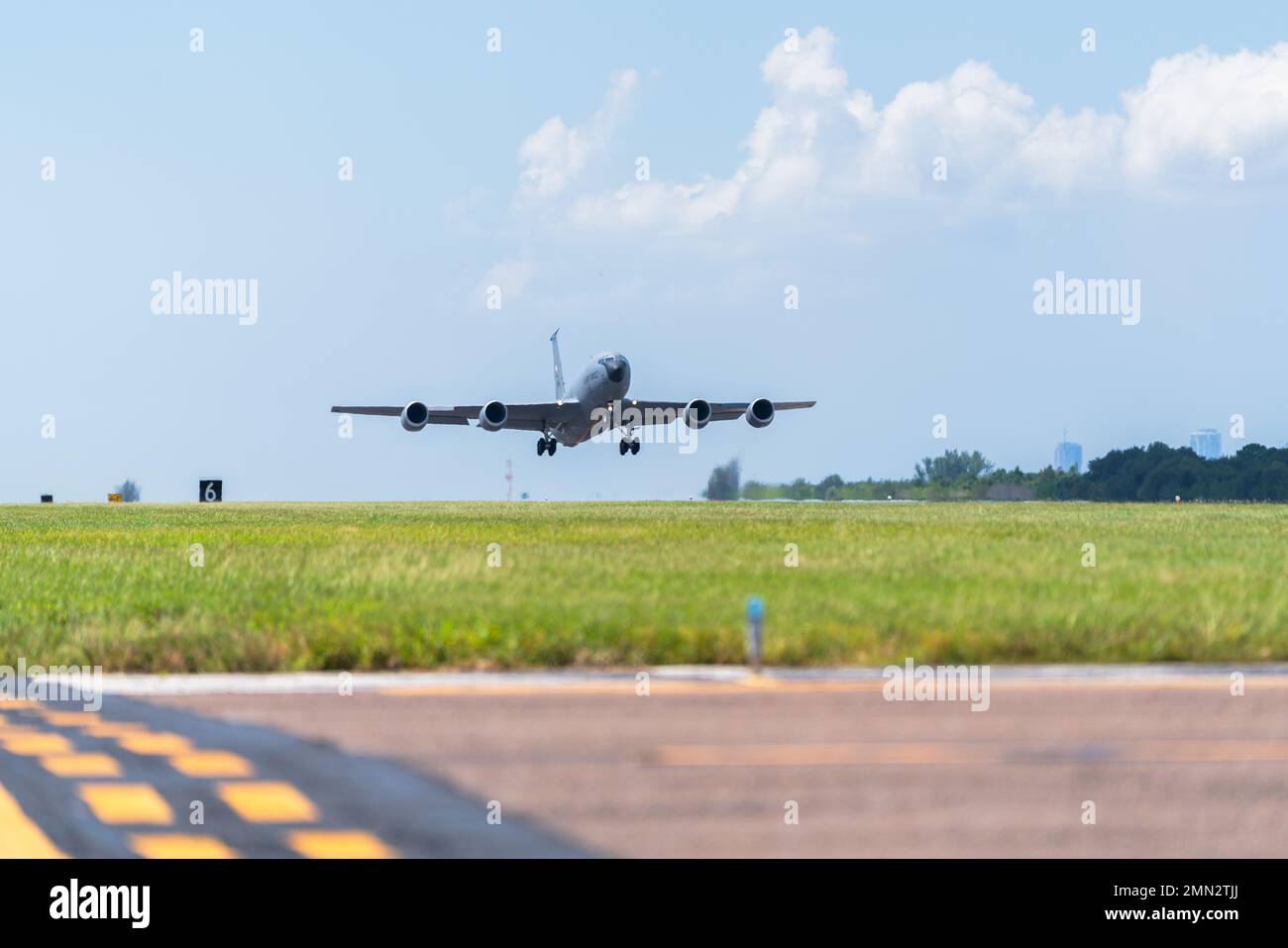 A KC-135 Stratotanker aircraft assigned to the 6th Air Refueling Wing ...