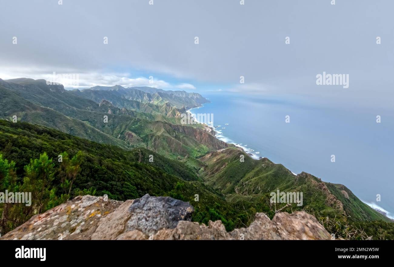 Long exposure top view of Anaga peninsula Stock Photo - Alamy