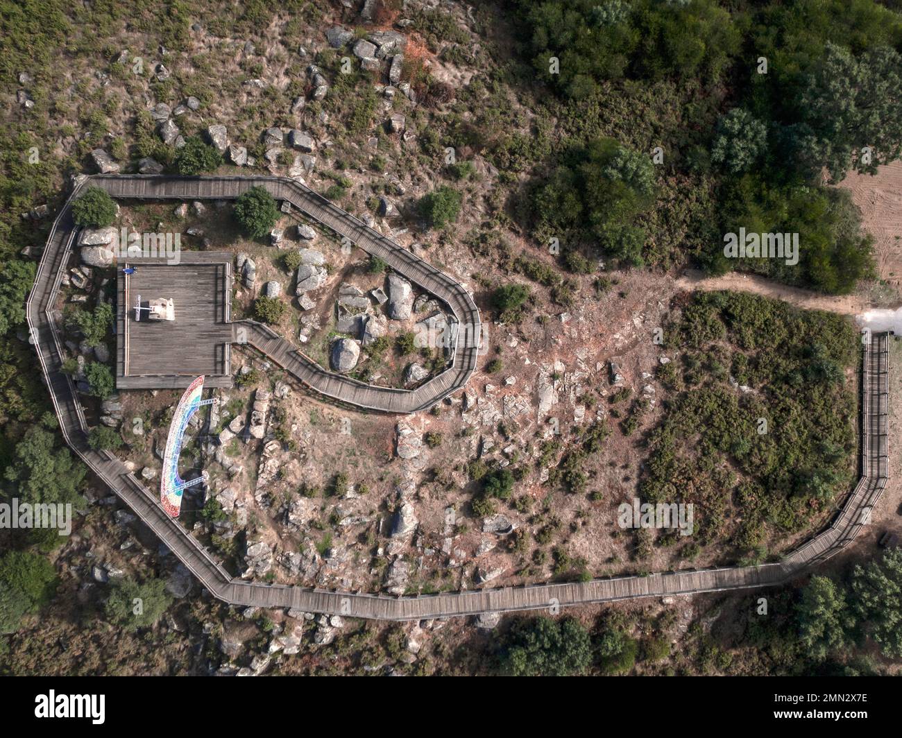 Aerial View, Drone Topdown of medieval path, Picoto Stock Photo - Alamy