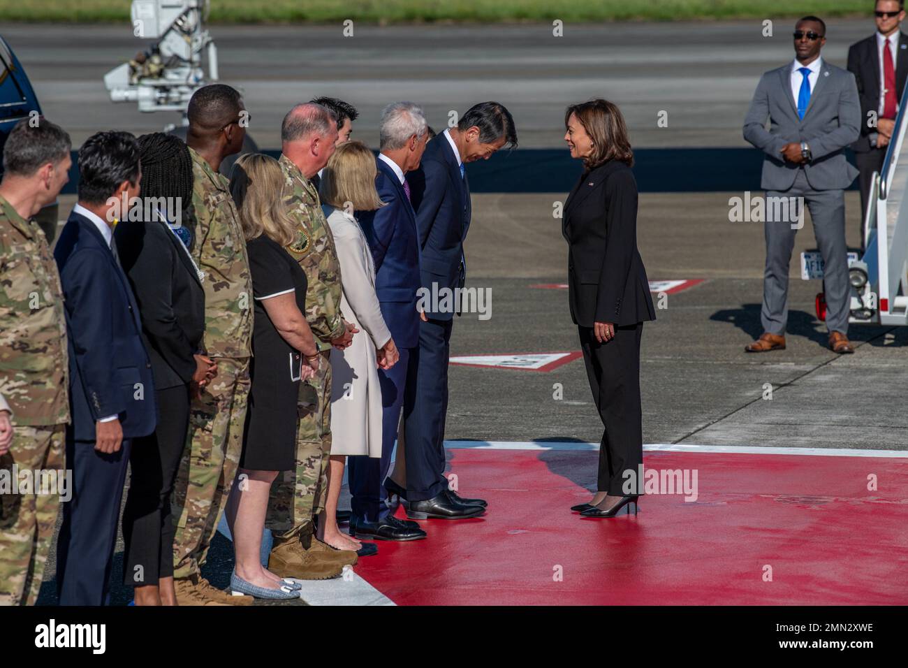 Vice President of the United States Kamala D. Harris greets Mr. Yamada ...