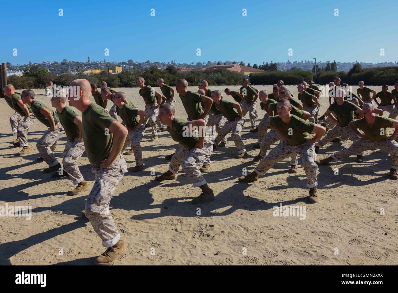 U.S. Marine Corps recruits with Mike Company, 3rd Recruit Training ...