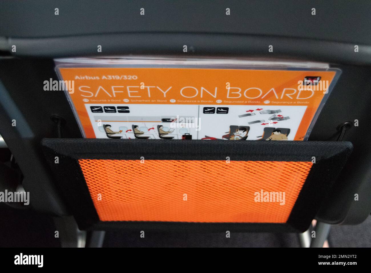 Safety on Board A319 A320 airbus info graphic cardboard on rear plane ...