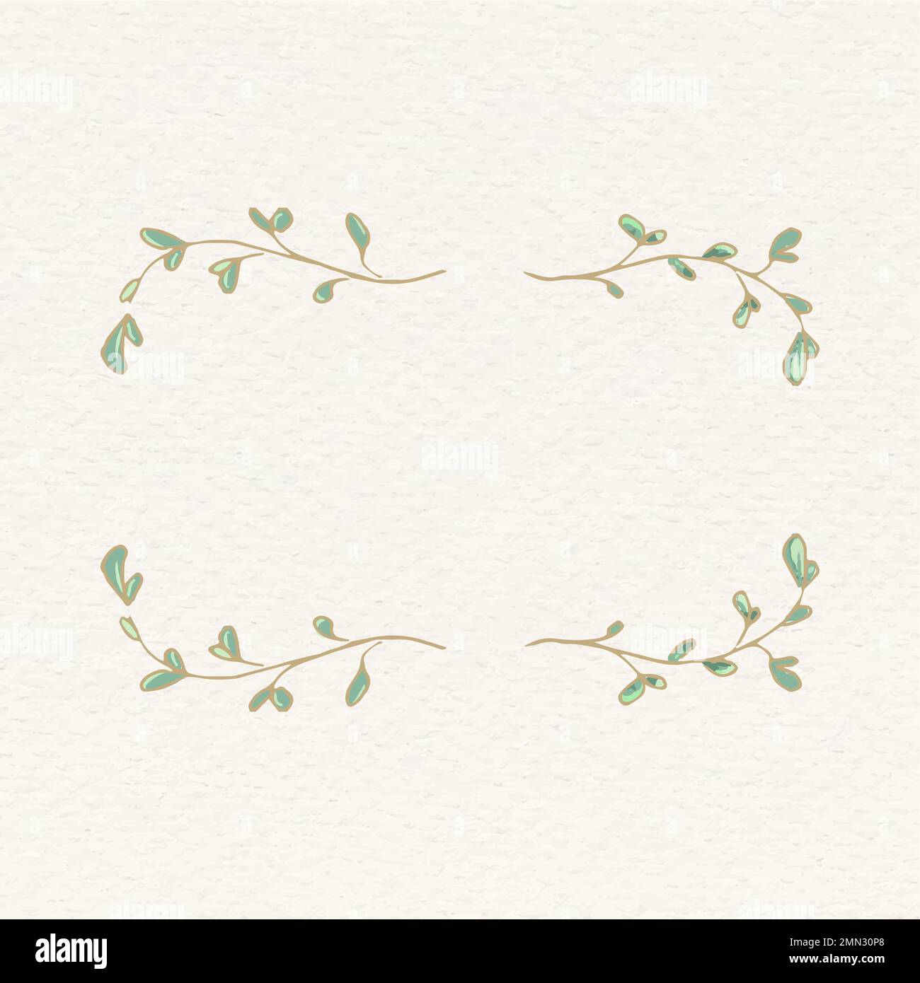 Leafy frame collage element, doodle gradient design vector Stock Vector ...