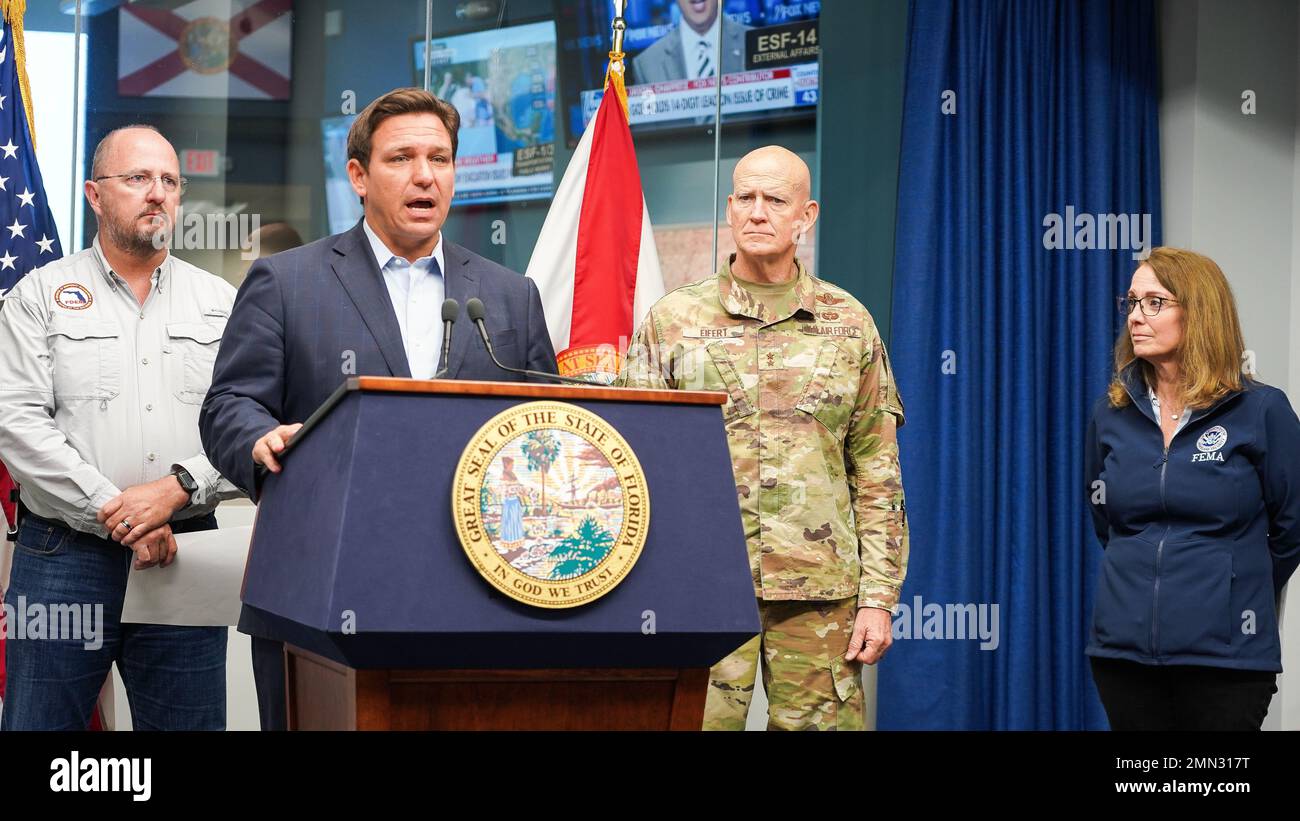 Tallahassee, FL, September 26, 2022 - Florida Governor Ron DeSantis ...