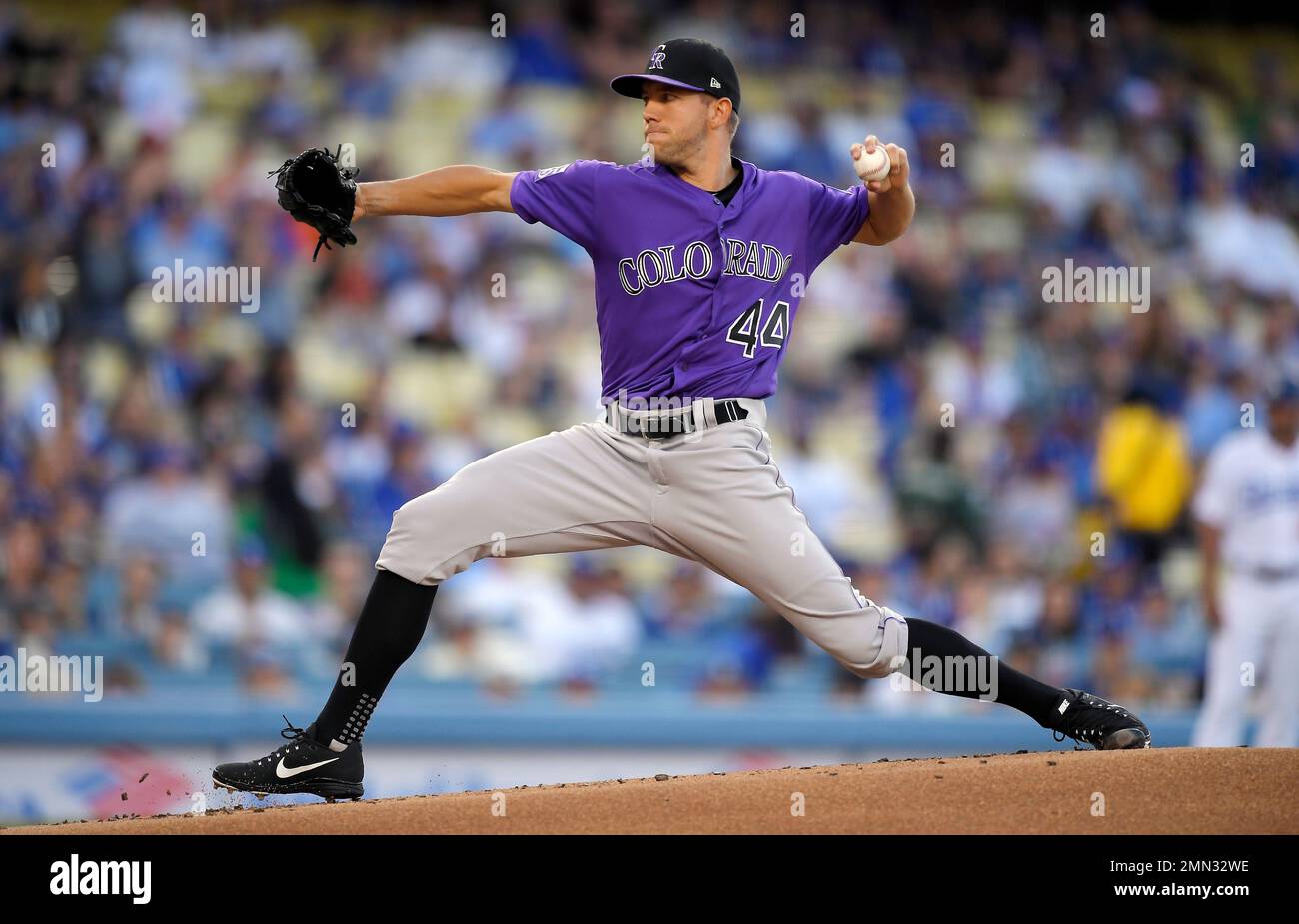 Colorado Rockies starting pitcher Tyler Anderson throws during the ...