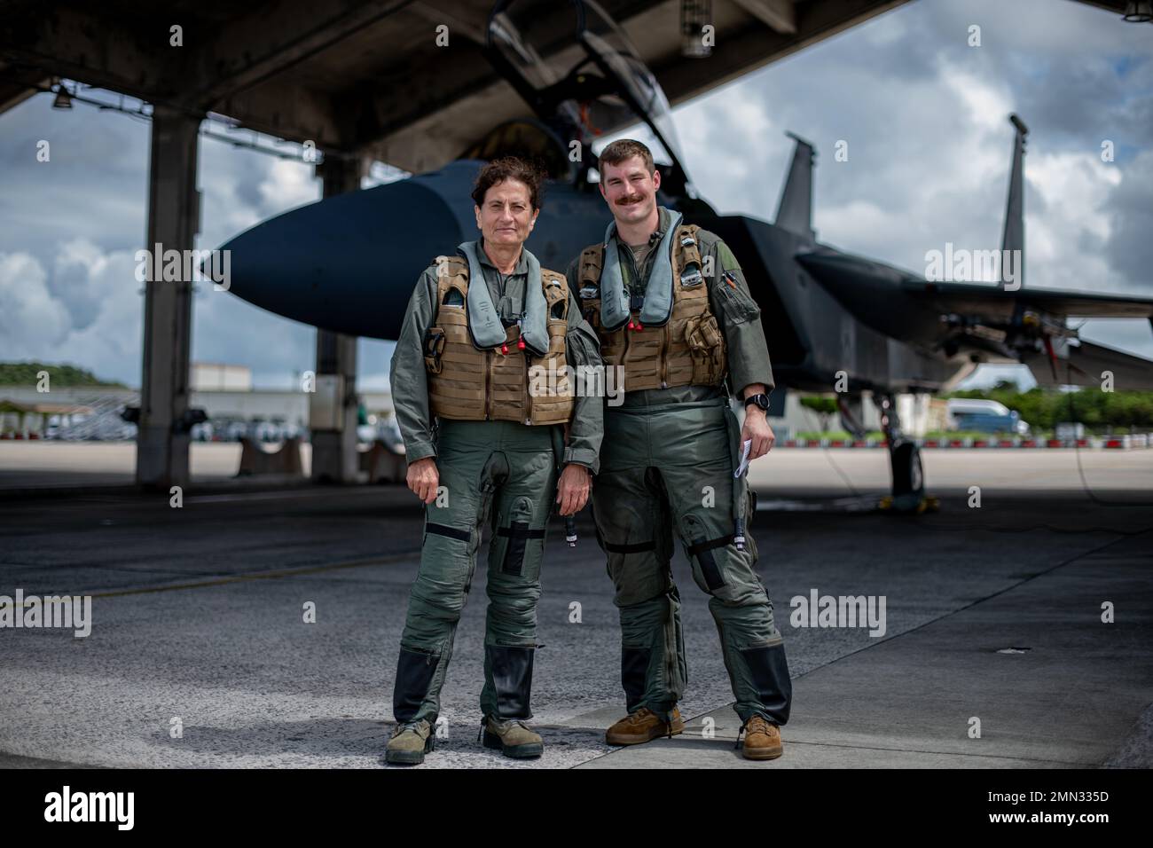 Dr. Victoria Coleman, Air Force Chief Scientist, left, and a 67th ...