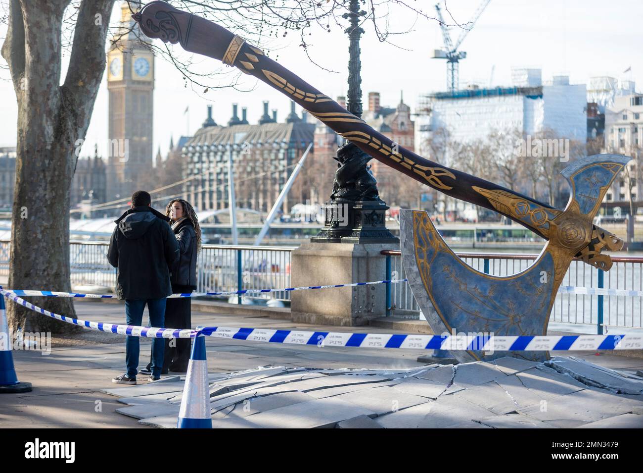 London, UK. 30 January 2023. The Leviathan Axe, an epic weapon from the ...