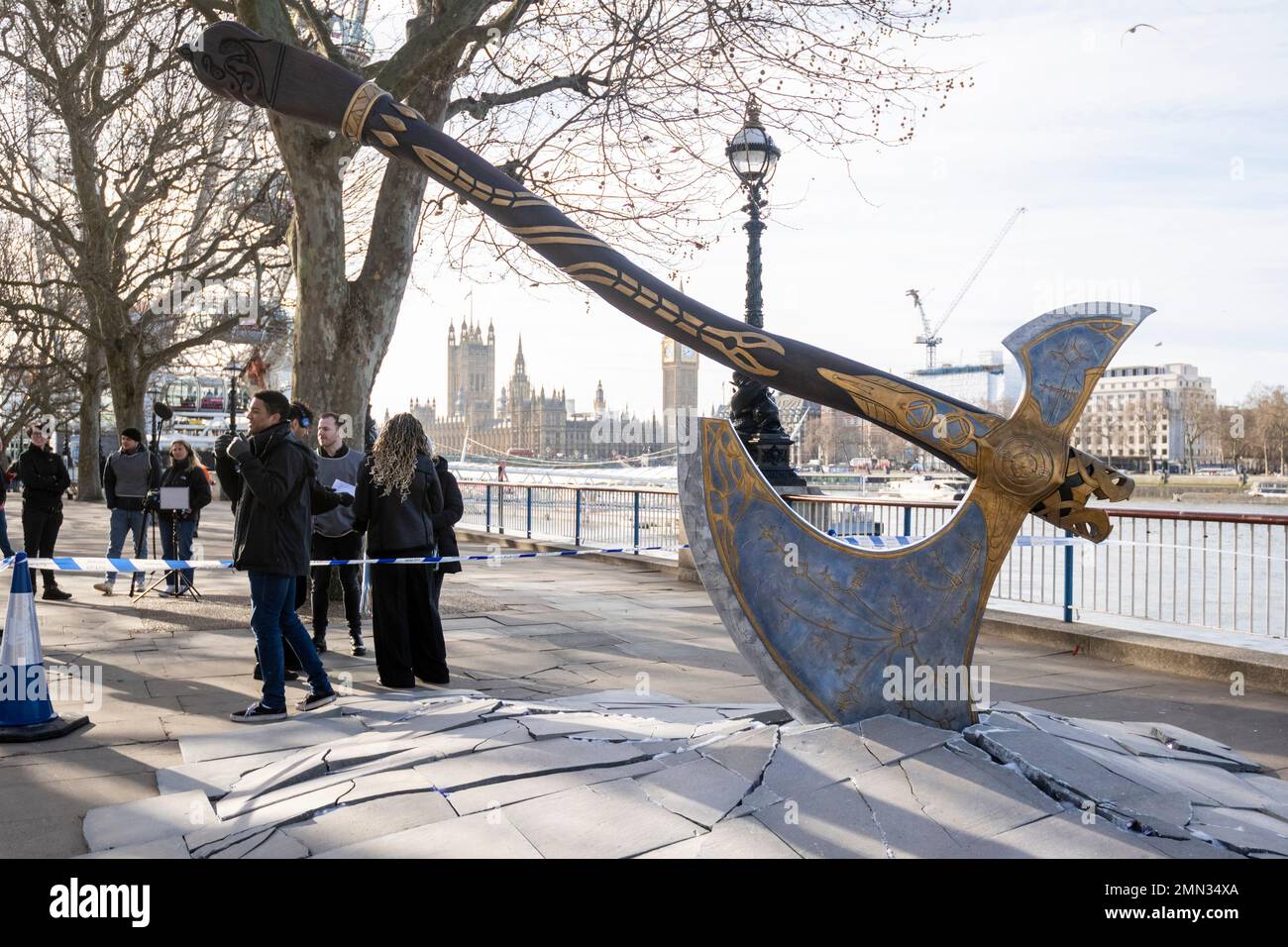 London, UK. 30 January 2023. The Leviathan Axe, an epic weapon from the ...