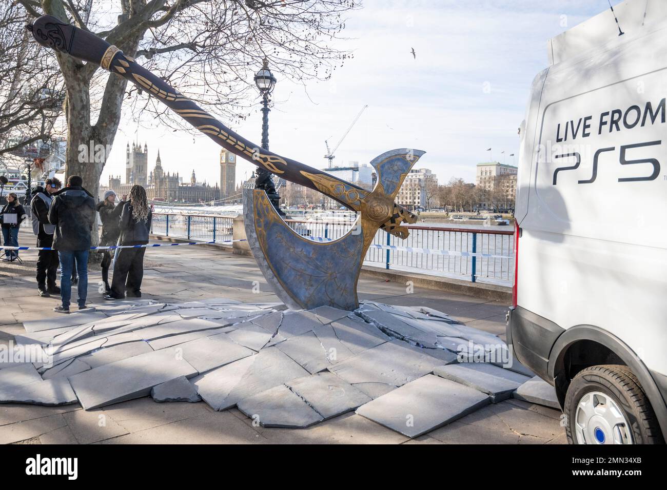 London, UK. 30 January 2023. The Leviathan Axe, an epic weapon from the ...
