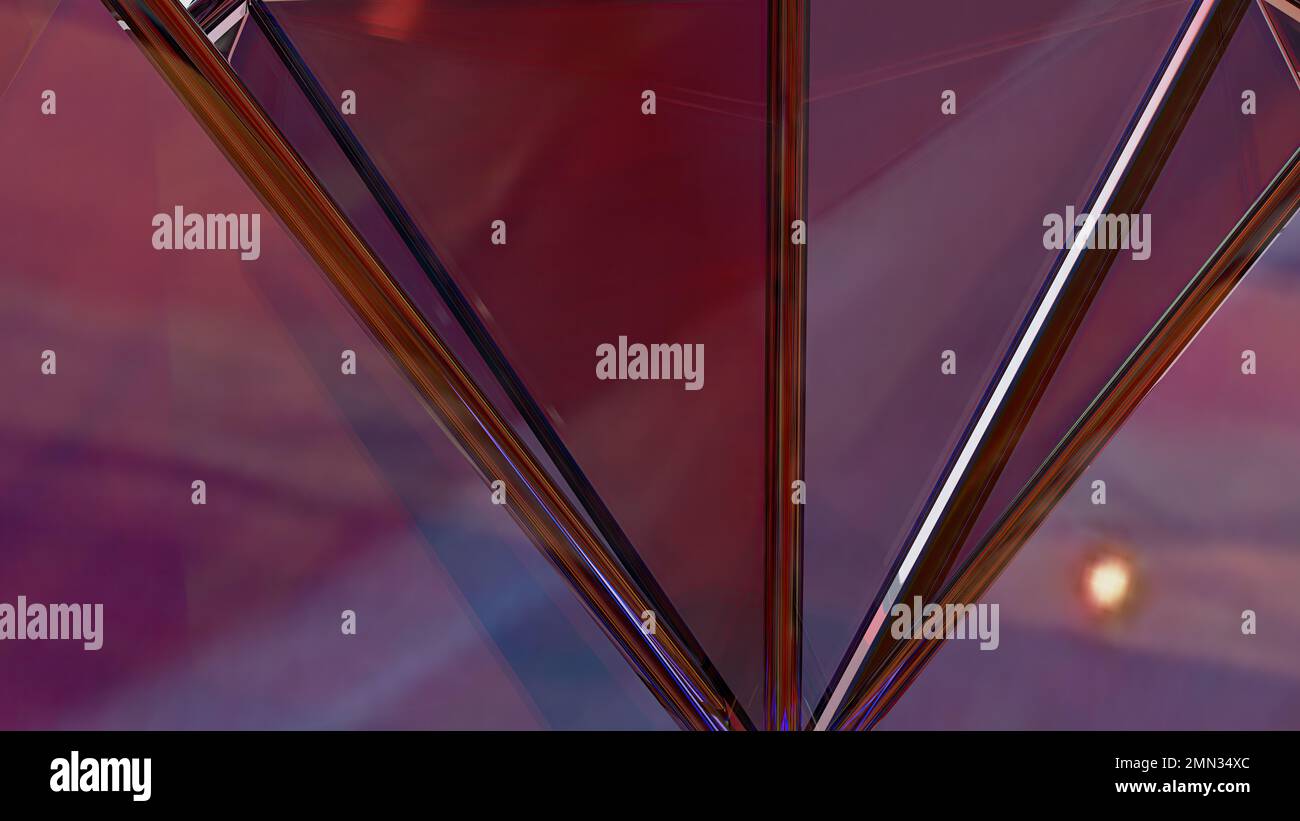 Red, orange, linear composed of glassy Tryangle Abstract, dramatic ...