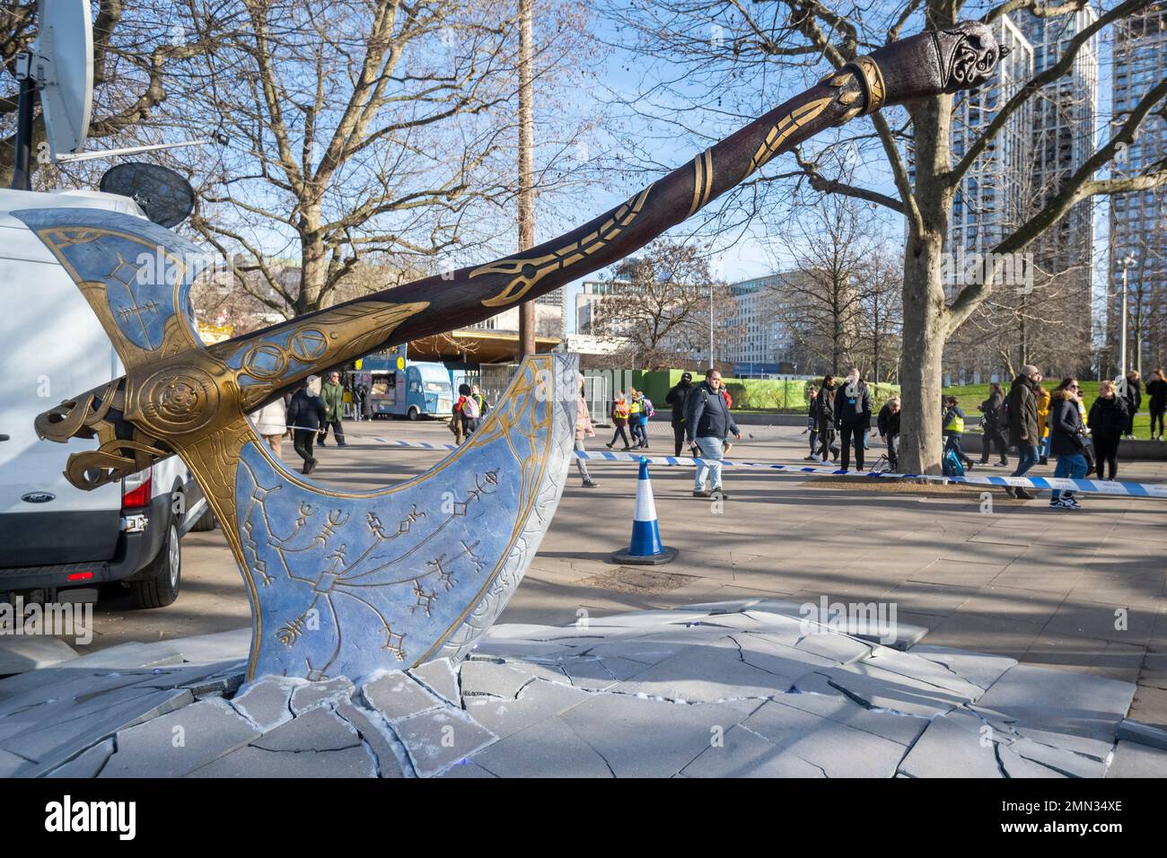 London, UK. 30 January 2023. The Leviathan Axe, an epic weapon from the ...