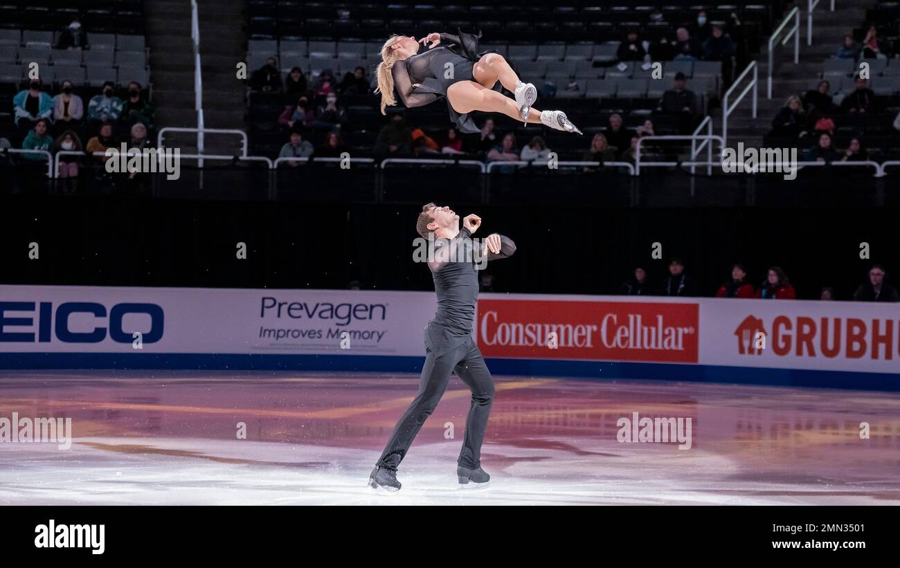 Pairs gold medalists Alexa Knierem and Brandon Frazier gave an ...