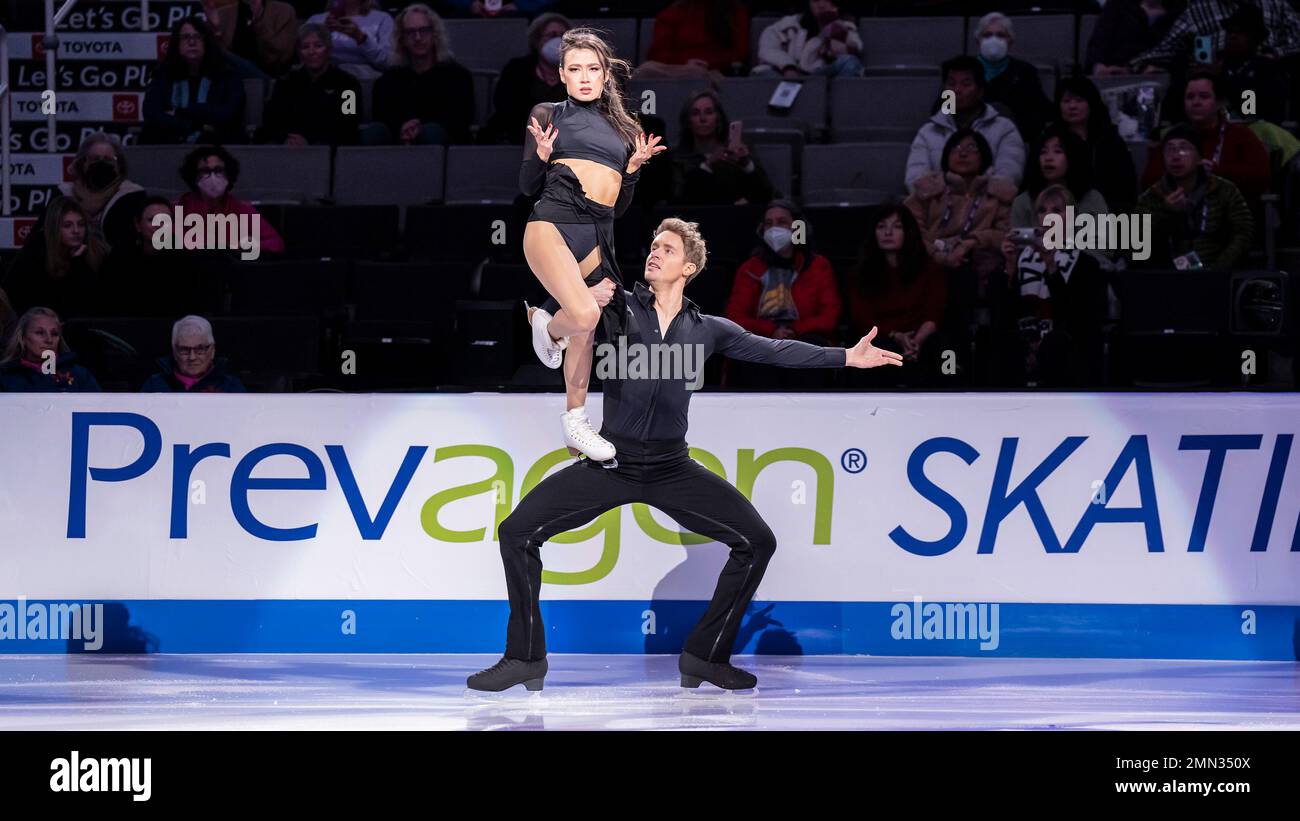 Rhythm Dance gold medalists Madison Chock and Evan Bates gave an ...