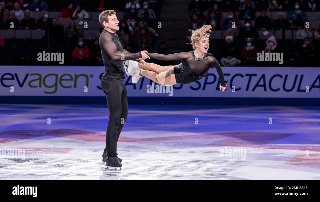 Pairs gold medalists Alexa Knierem and Brandon Frazier gave an ...