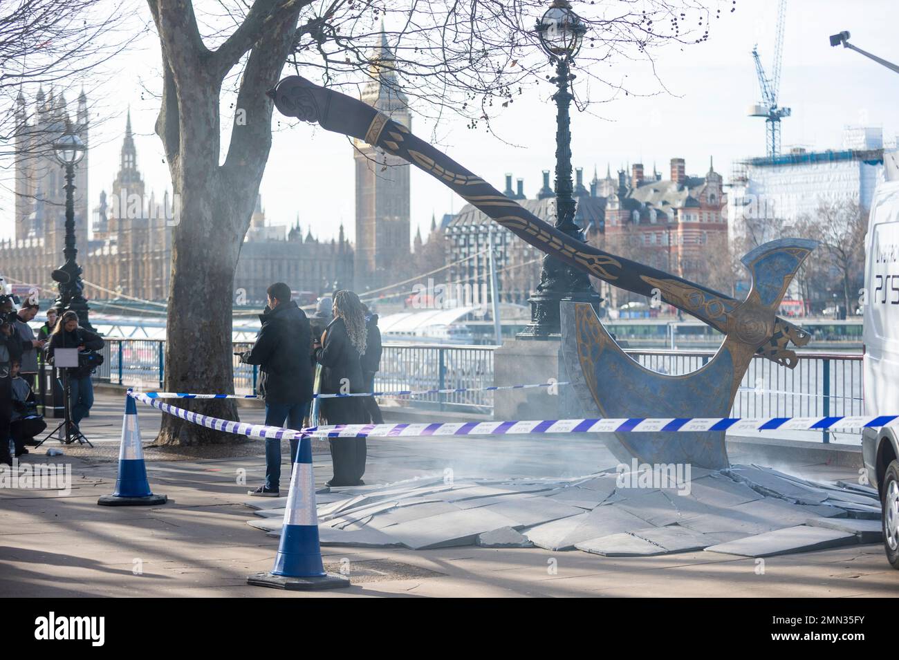 London, UK. 30 January 2023. The Leviathan Axe, an epic weapon from the ...