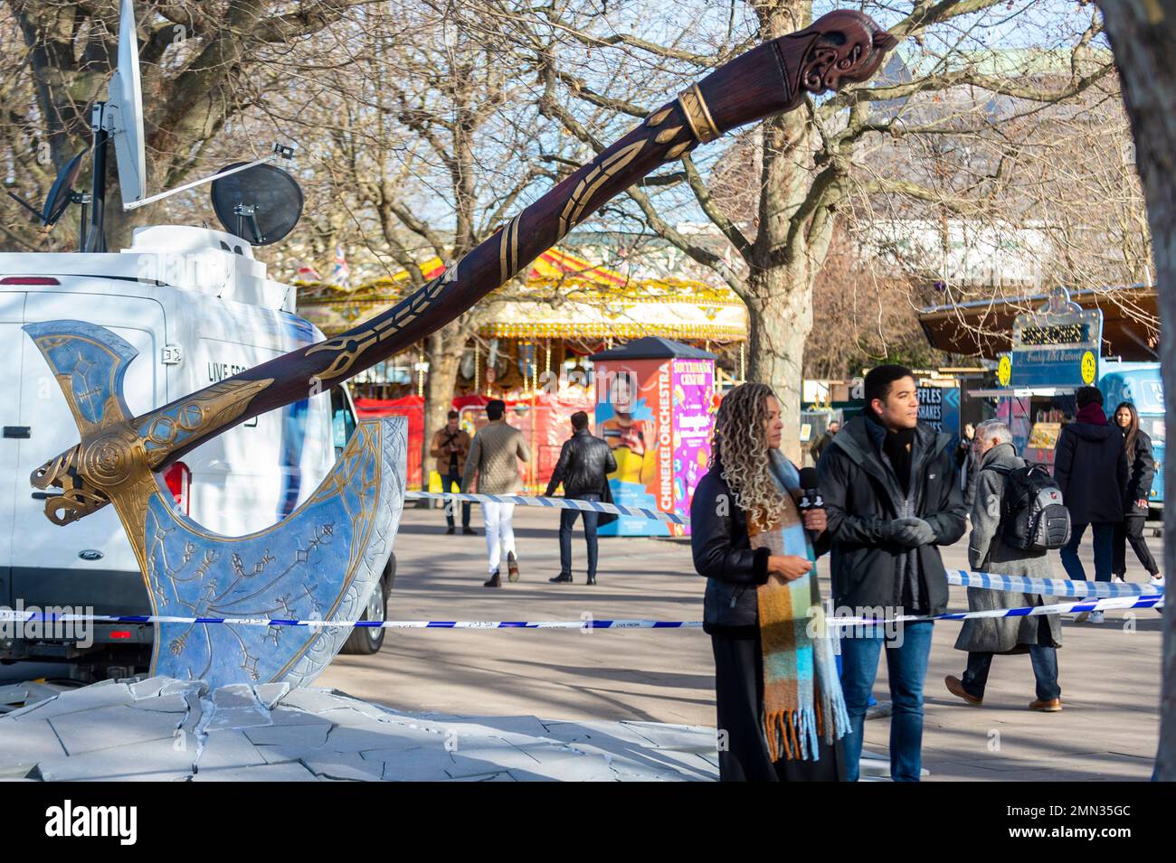 London, UK. 30 January 2023. The Leviathan Axe, an epic weapon from the ...