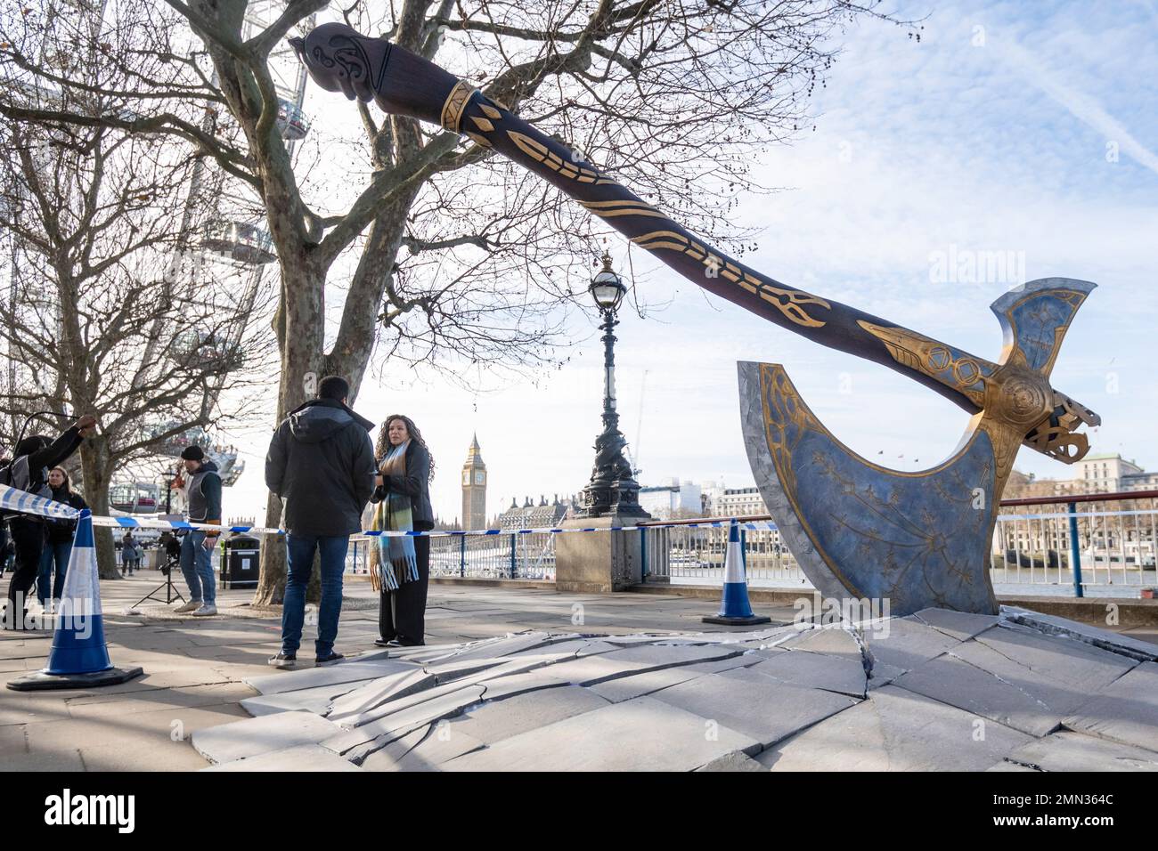 London, UK. 30 January 2023. The Leviathan Axe, an epic weapon from the ...
