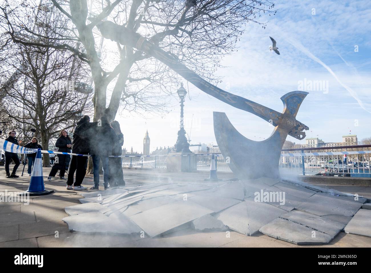 London, UK. 30 January 2023. The Leviathan Axe, an epic weapon from the ...