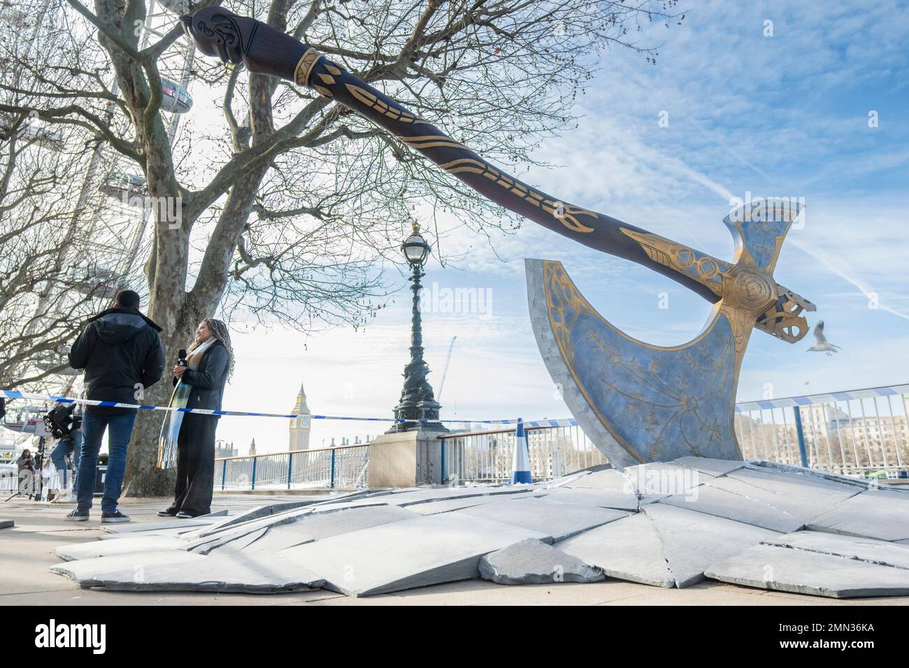 London, UK. 30 January 2023. The Leviathan Axe, an epic weapon from the ...