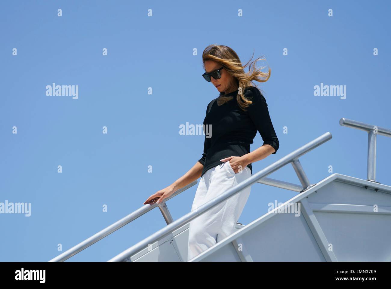 First lady Melania Trump arrives at Phoenix Sky Harbor International ...