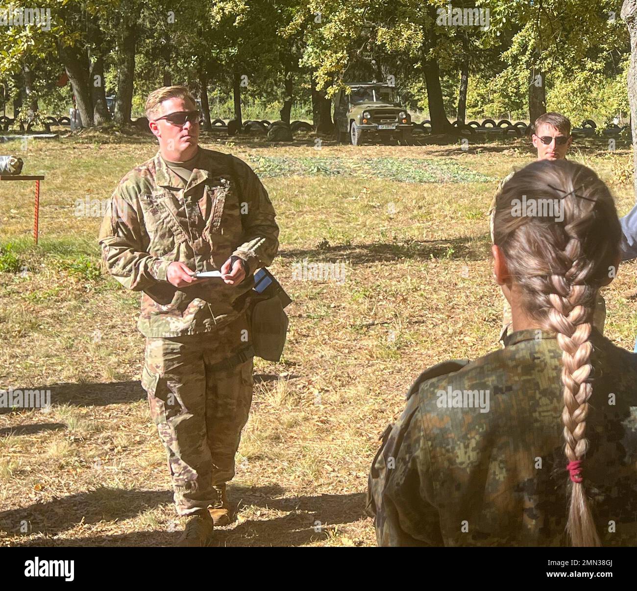 Sgt. Conner Wilson a CBRN with 39th BEB shows the Bulgarian 38th ...