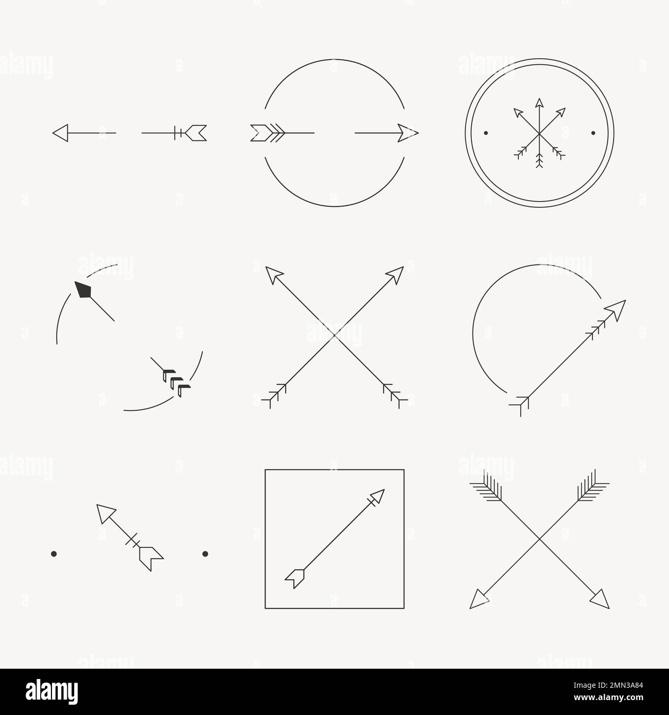 Arrow logo element, aesthetic black vector design set Stock Vector ...
