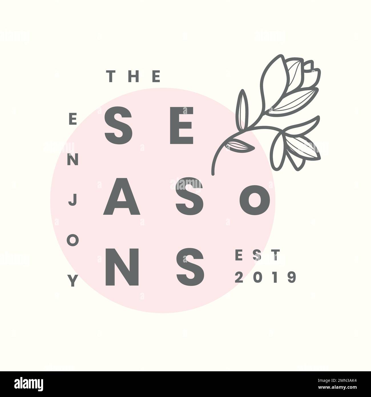 Aesthetic flower logo template, botanical illustration vector Stock ...
