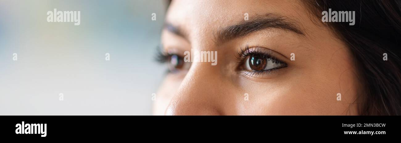 Eyes Of Young Arab Woman With Thick Eyelashes And No Make Up Stock ...