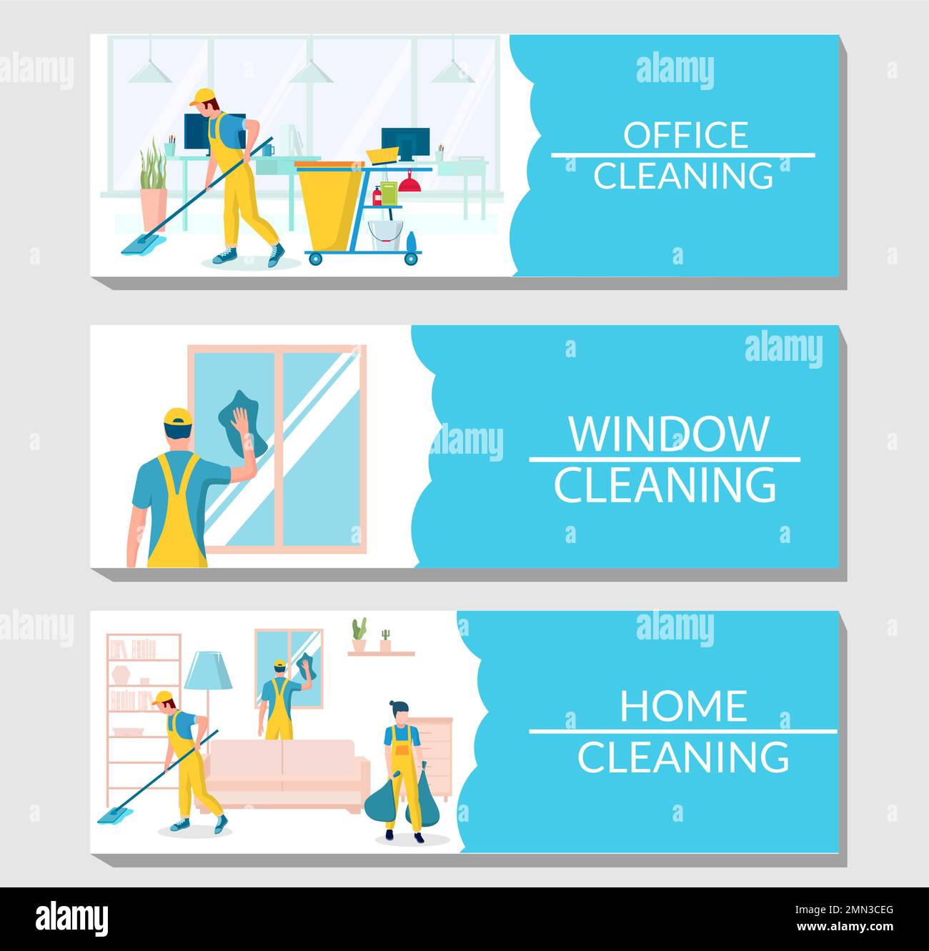 Professional cleaning services vector banner template set Stock Vector ...