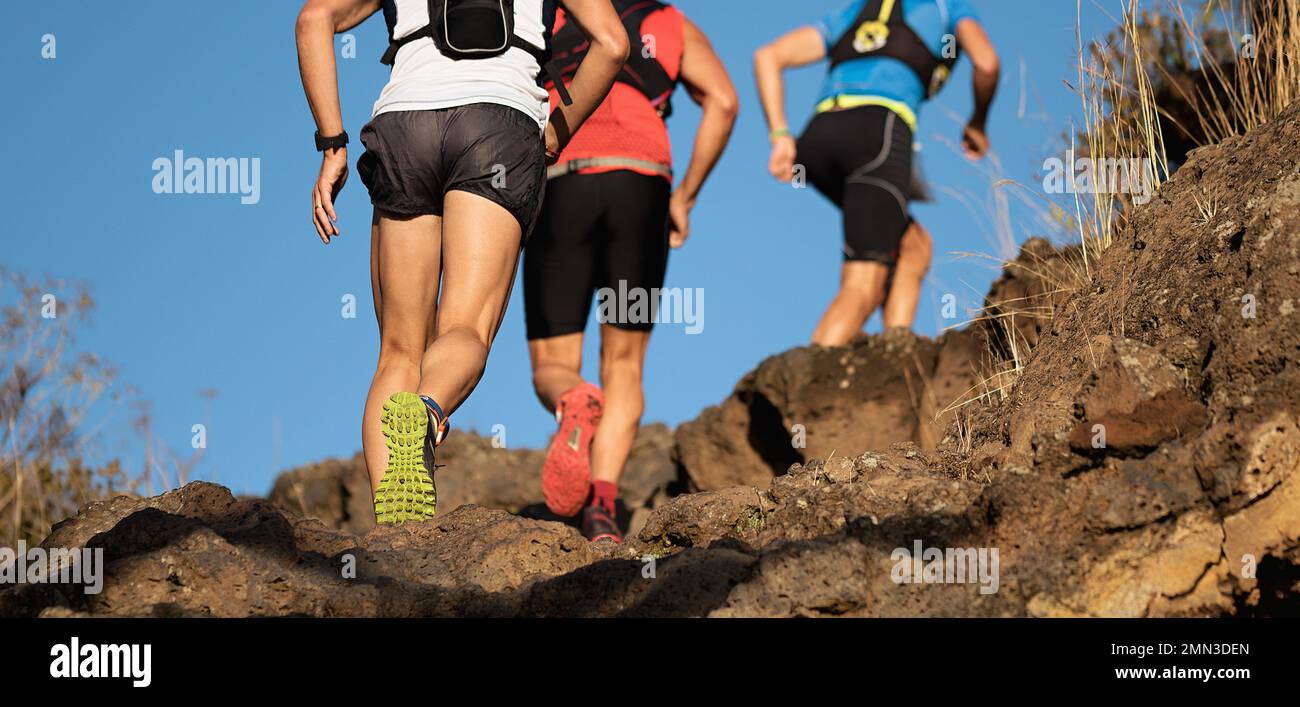 Group men running cross country hi-res stock photography and images - Alamy