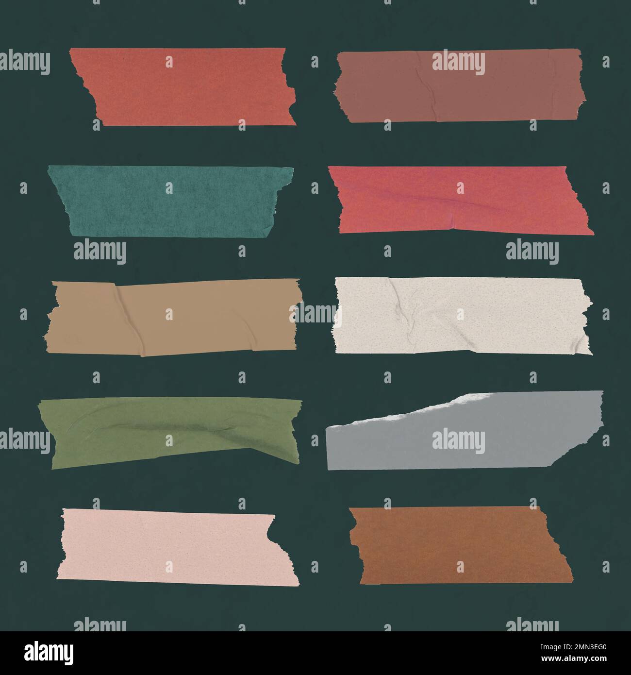 Washi tape clipart, colorful stationery collage element vector set ...