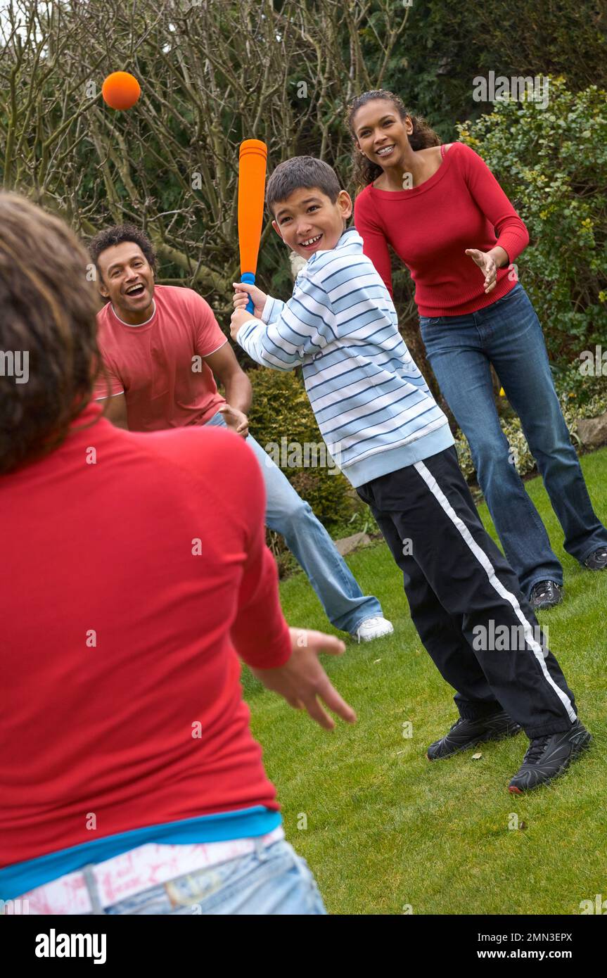 Family Playing Softball