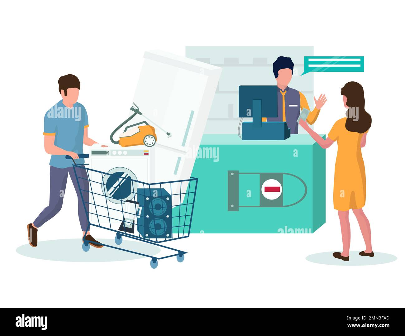 Purchase of consumer electronic products vector flat illustration Stock ...
