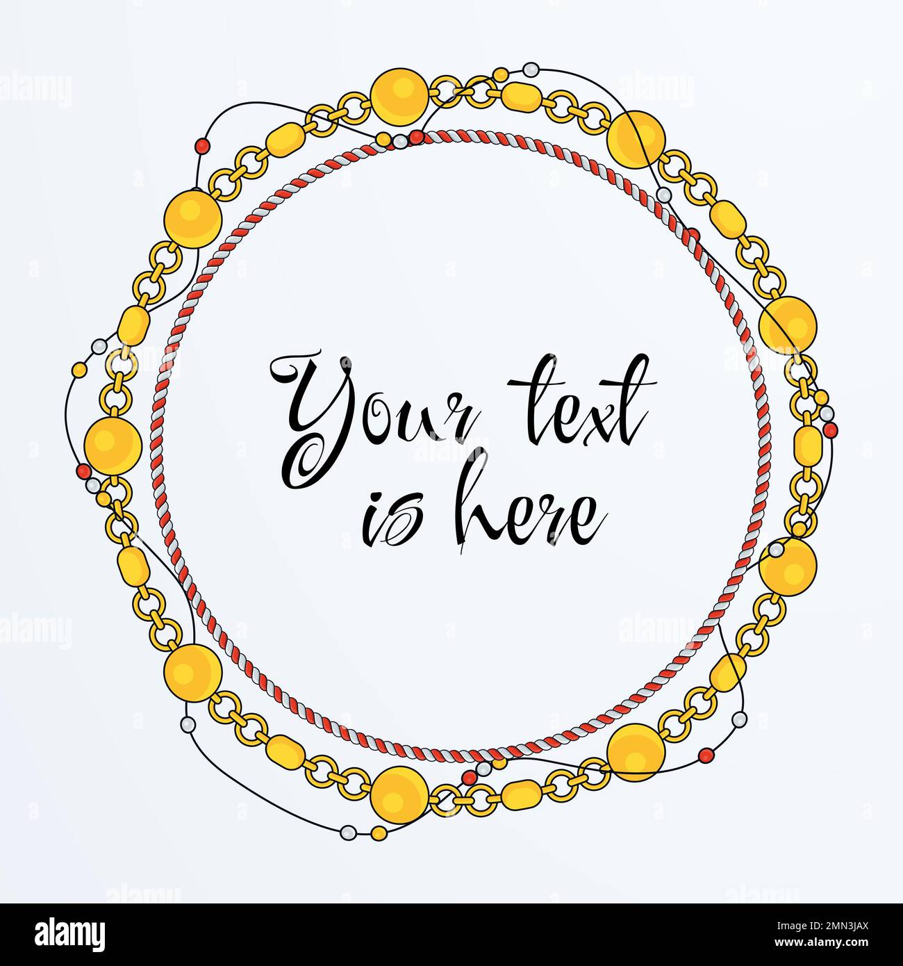 Round rope frame isolated on white background. Twisted cord Stock ...