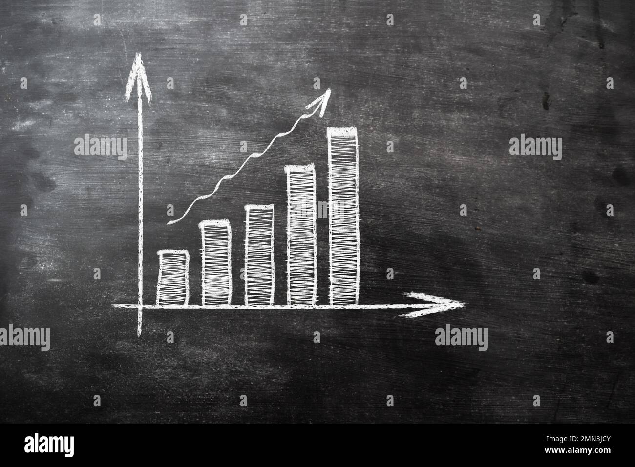 Drawn chart for business analysis on black chalkboard Stock Photo - Alamy