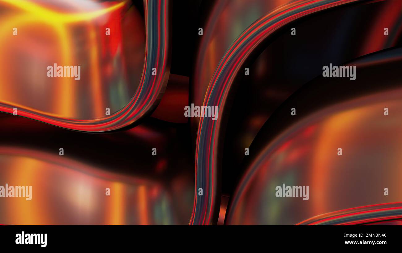 fiery red, metallic texture, beautiful wave shape abstract, dramatic ...