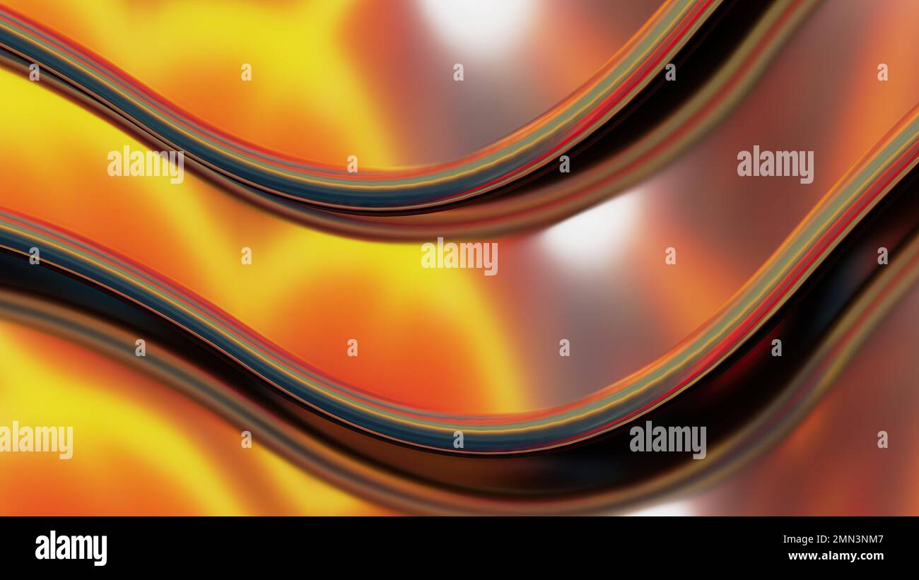 Fiery Red Overlapping Objects With Beautiful Curves Of Metal Abstract Dramatic Modern
